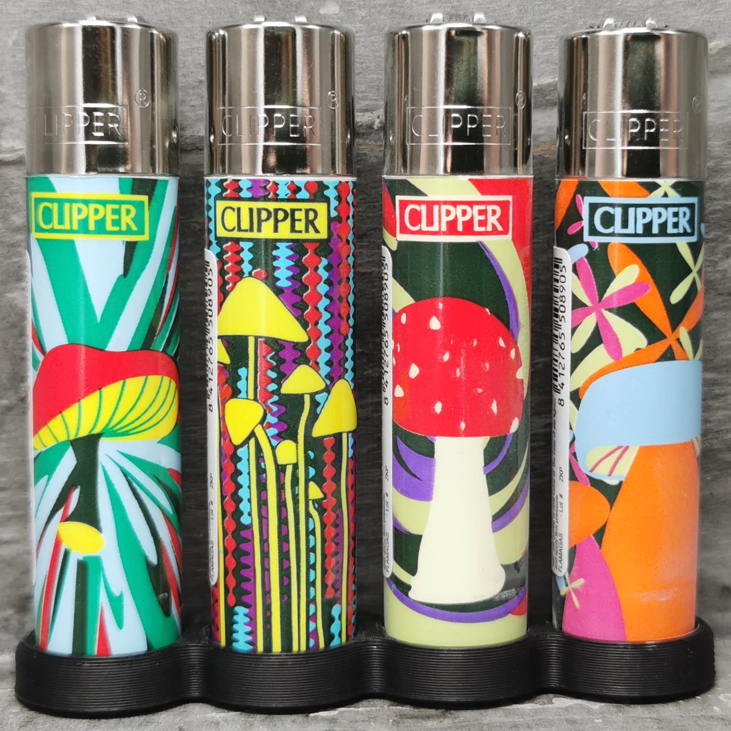 Clipper "Mushrooms #2" 4er Serie Red Pin – Die Clipperdealer